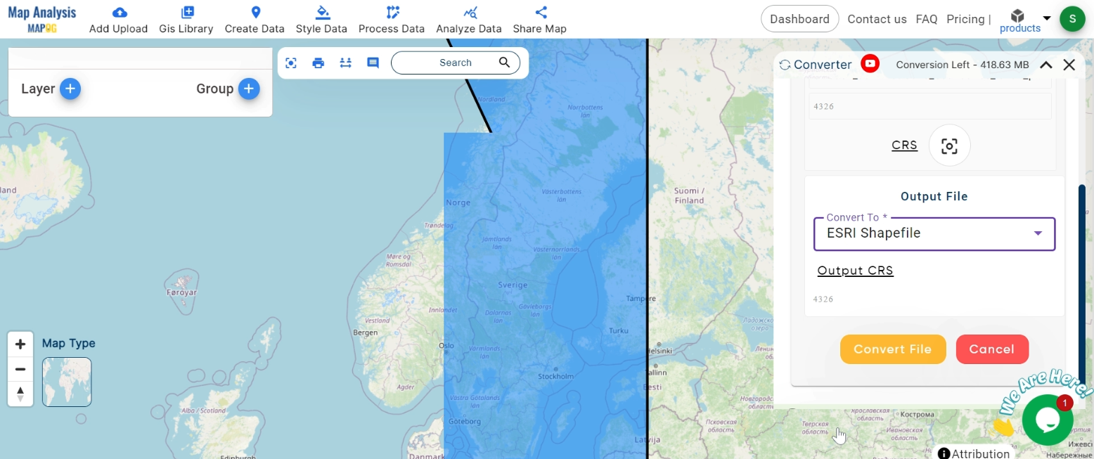 Converting KMZ to SHP : Online GIS Data Conversion