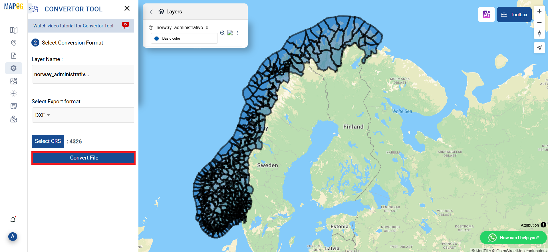 Converting GeoJSON to DXF | Online GIS data converter