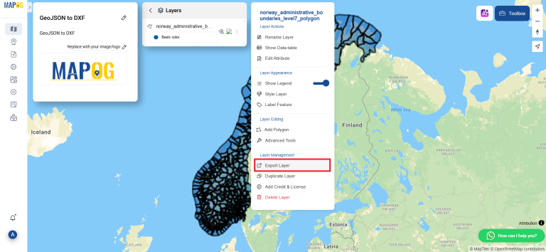 Converting GeoJSON to DXF | Online GIS data converter