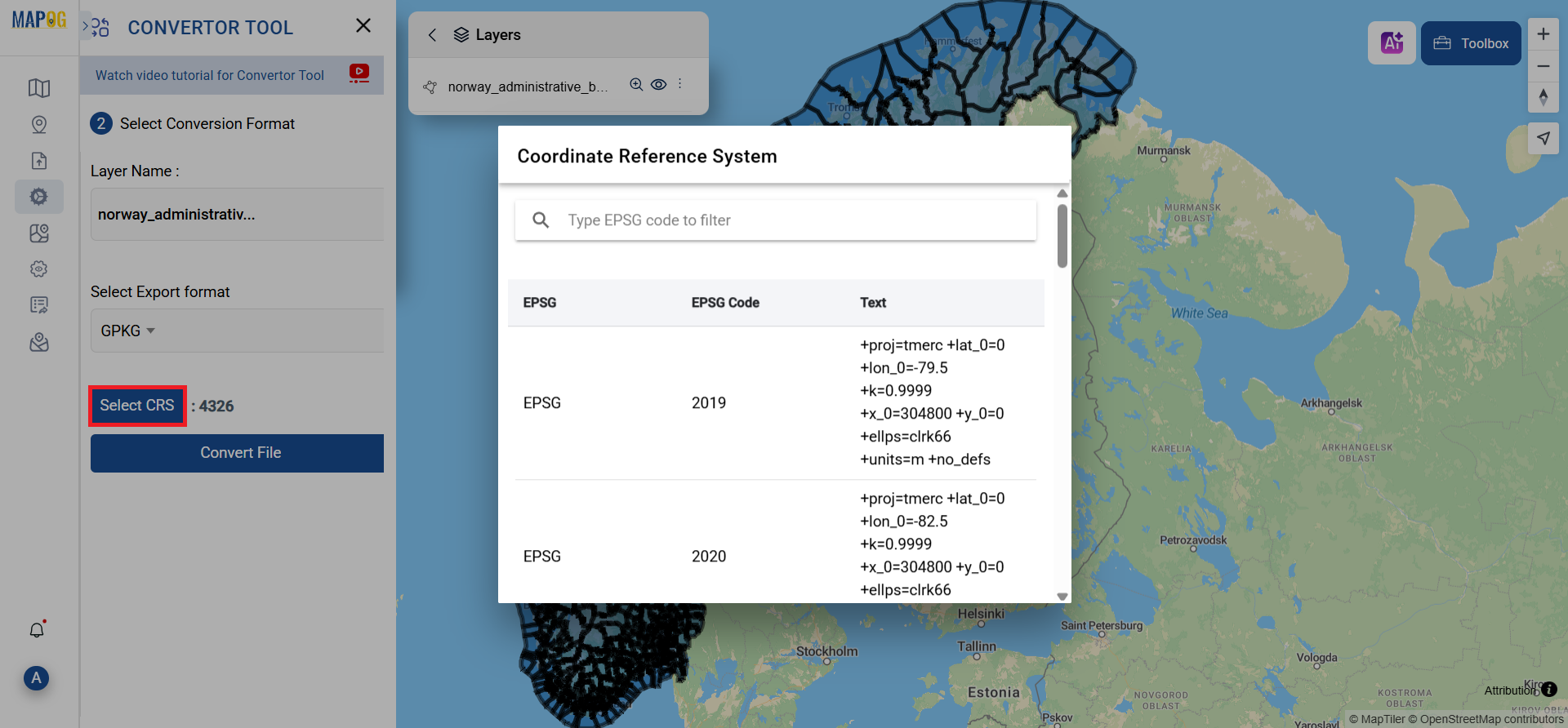 Convert GeoJSON to GPKG | Online GIS data Conversion