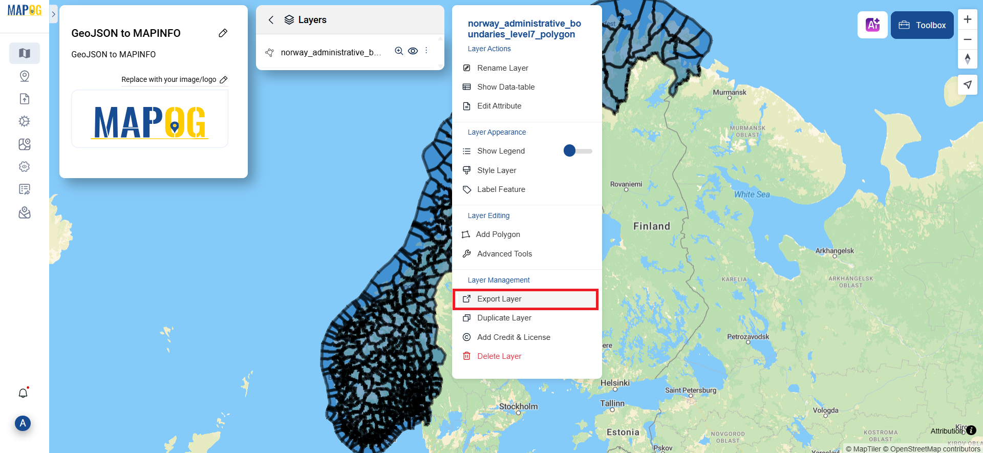 Converting GeoJSON to MAPINFO | Online GIS data converter