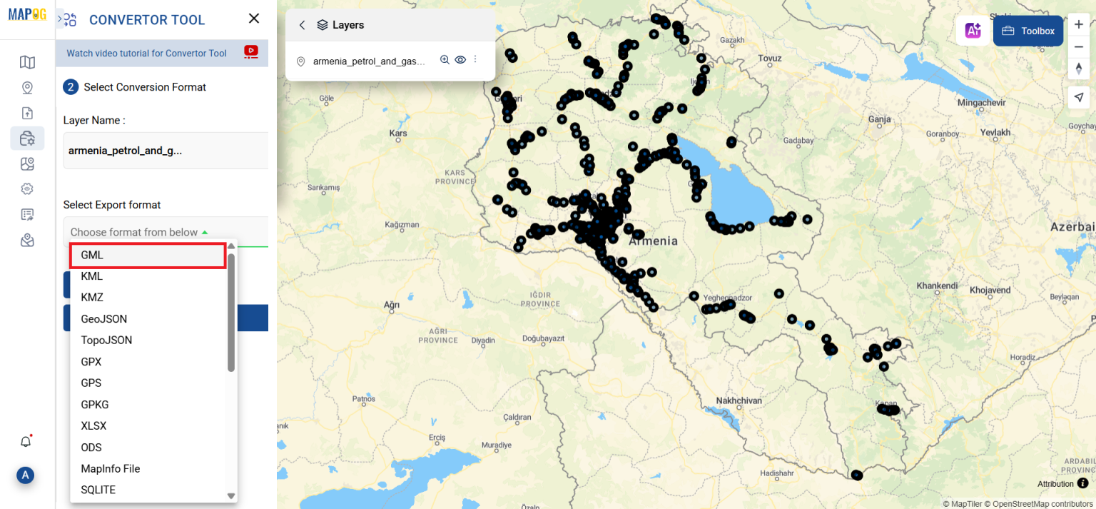 Converting GPS to GML | Online GIS Data Converter