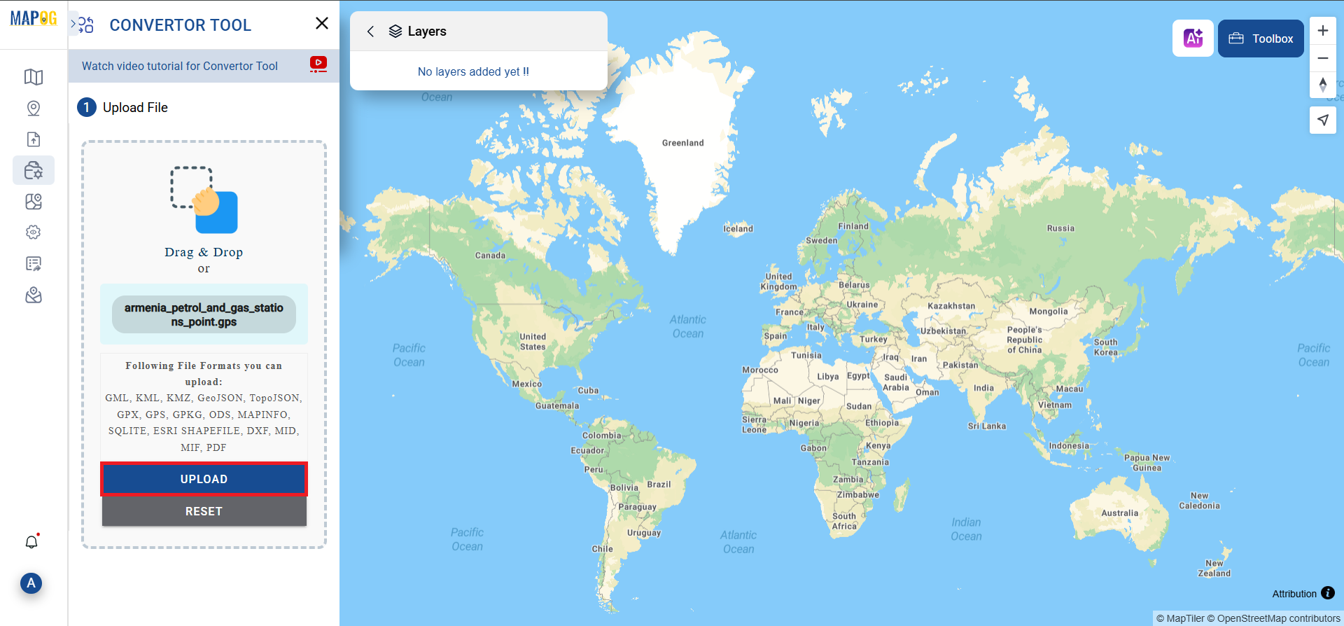 Convert GPS to GeoJSON | Online GIS Data Converter