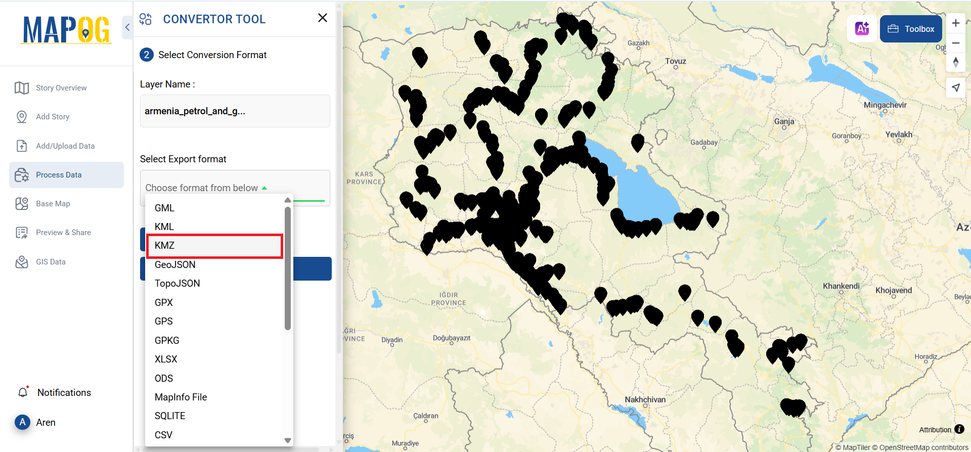 Online GIS Data Conversion | Convert GPS to KMZ