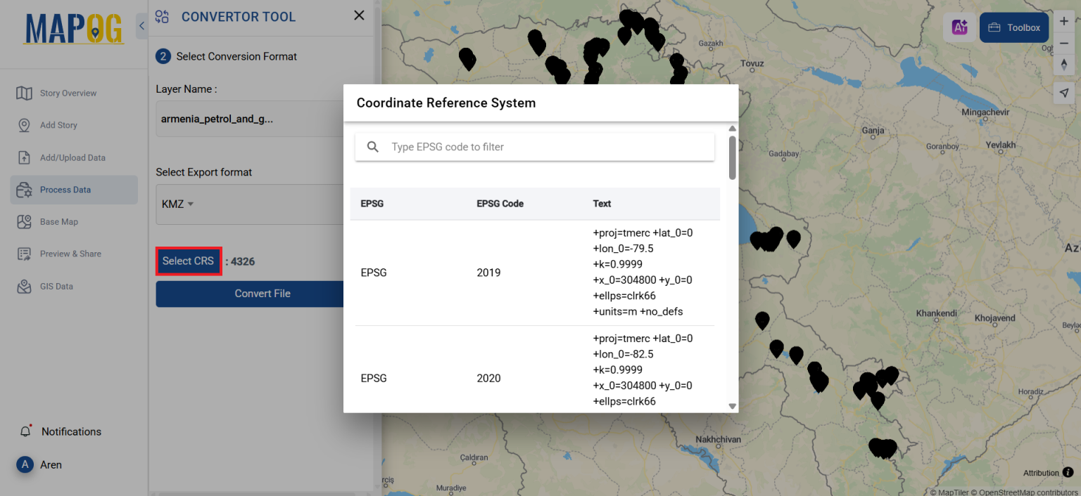 Online GIS Data Conversion | Convert GPS to KMZ