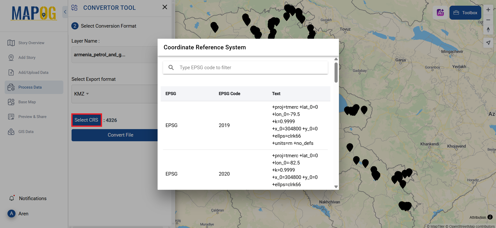 Online GIS Data Conversion | Convert GPS to KMZ