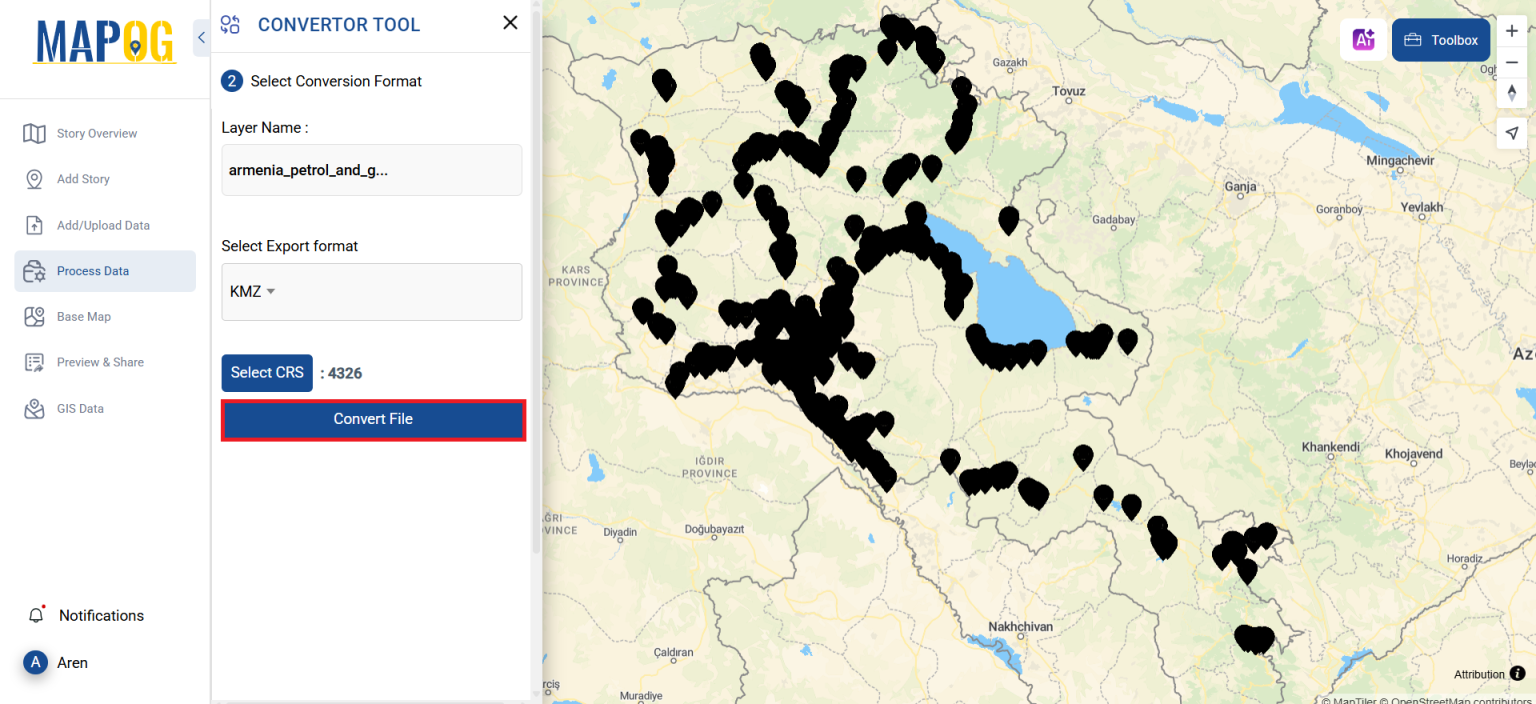Online GIS Data Conversion | Convert GPS to KMZ
