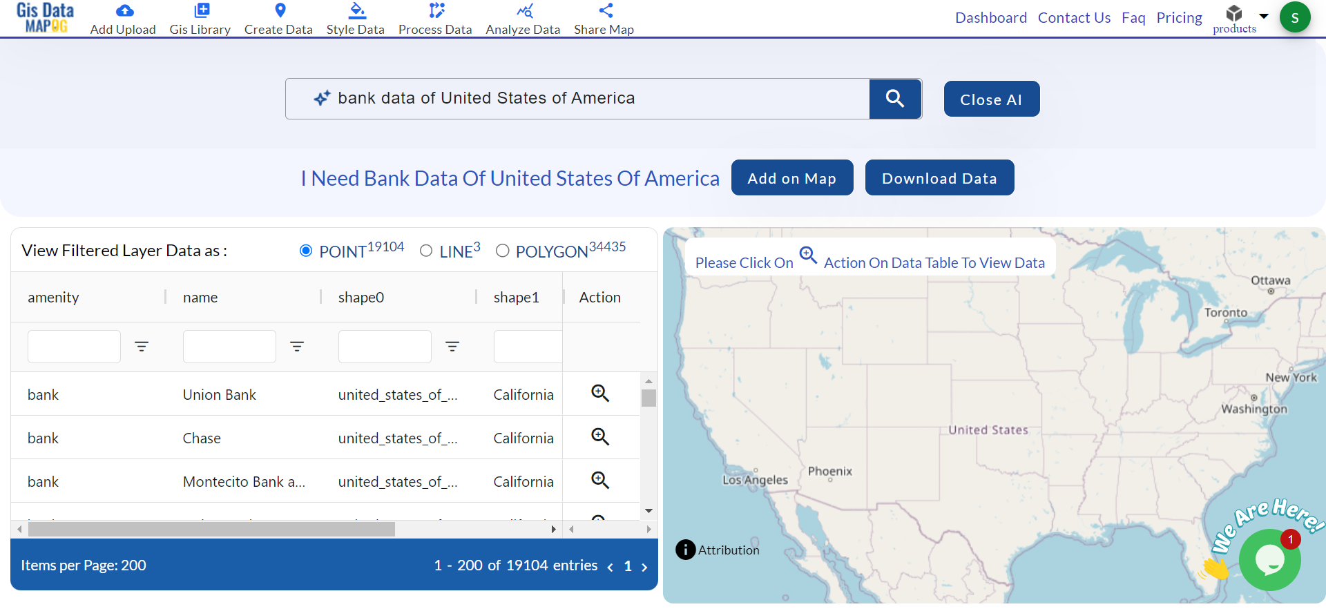 Download Bank Data in Shapefile, KML, GeoJSON, and More - Filter and ...