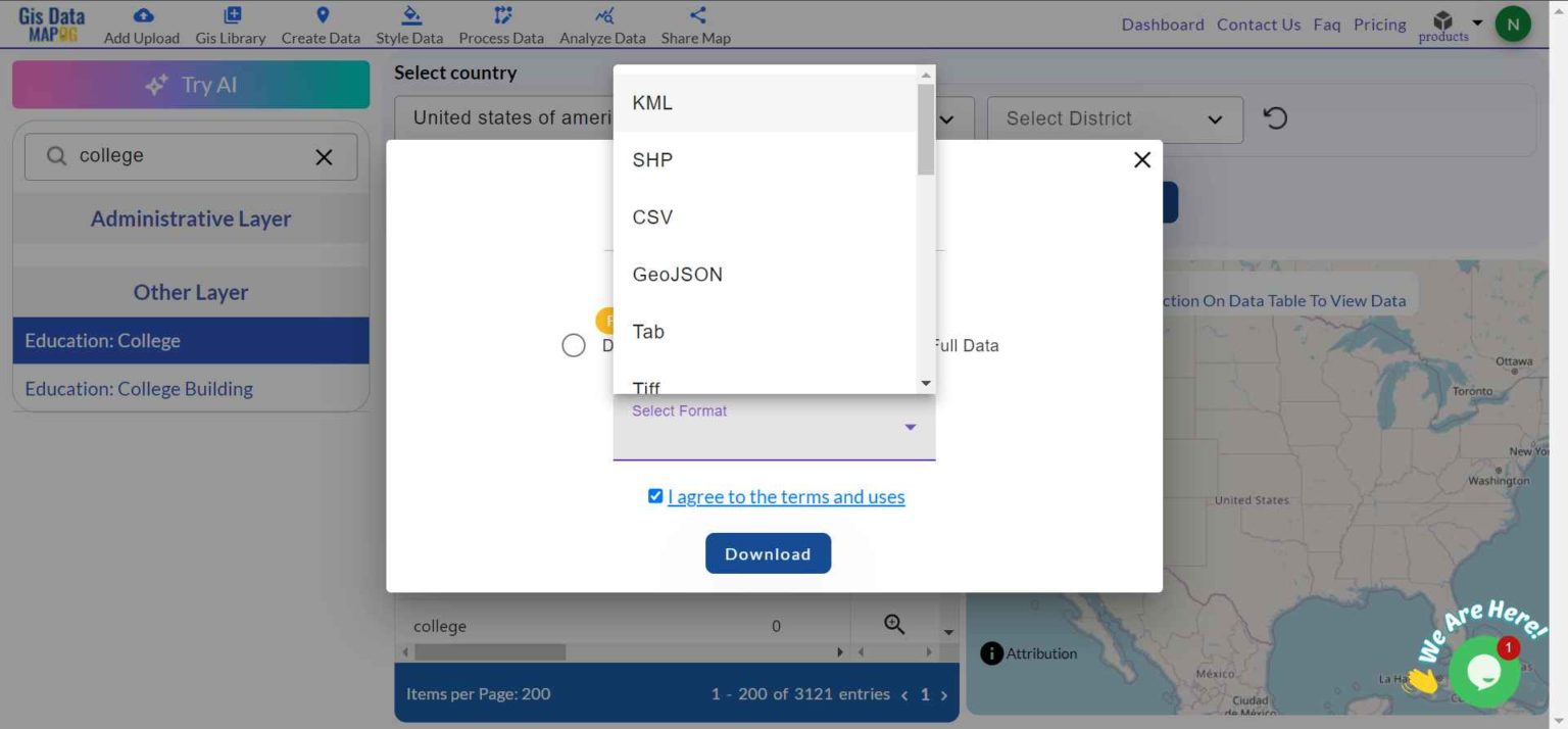 Download College in Shapefile, KML , KMZ +15 GIS format - Filter and ...