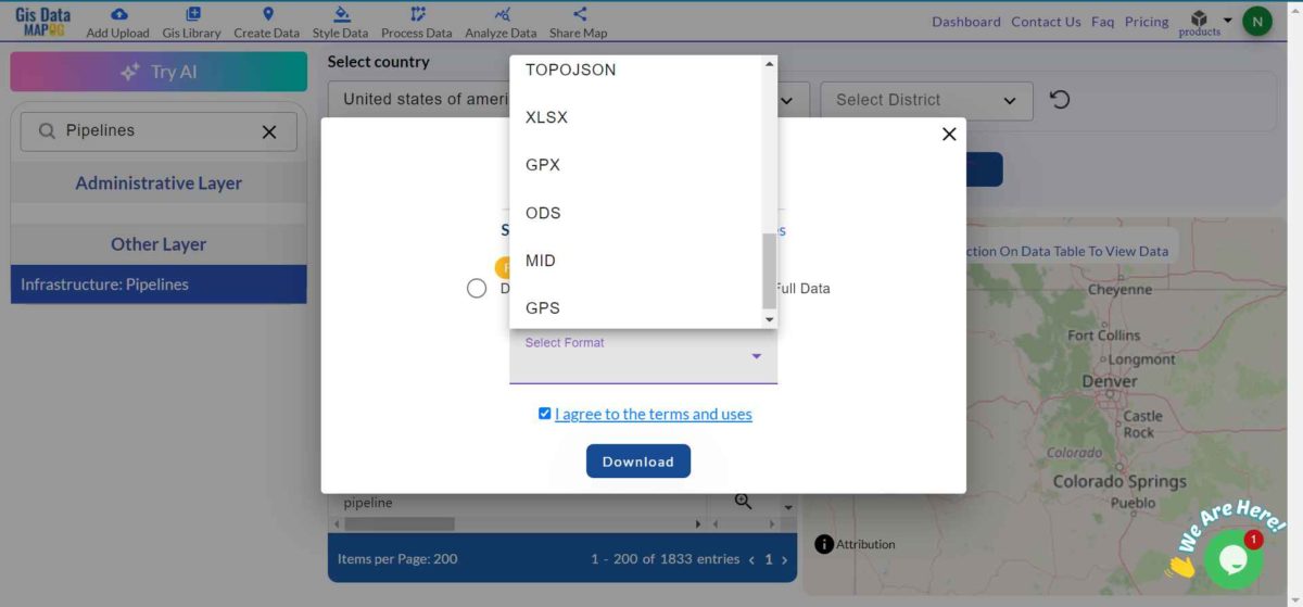 Download Pipeline data in Shapefile, KML , Tiff +15 GIS format - Filter ...