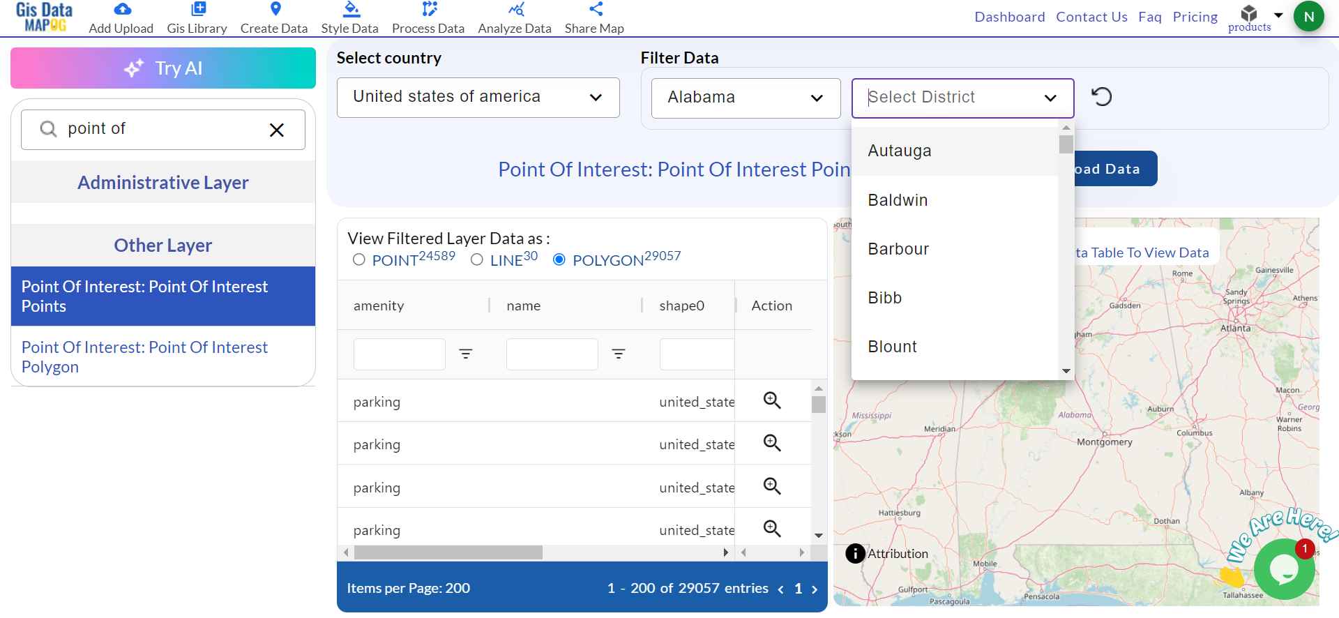 Download Point of Interest in Shapefile, KML , KMZ +15 GIS format - Filter and download