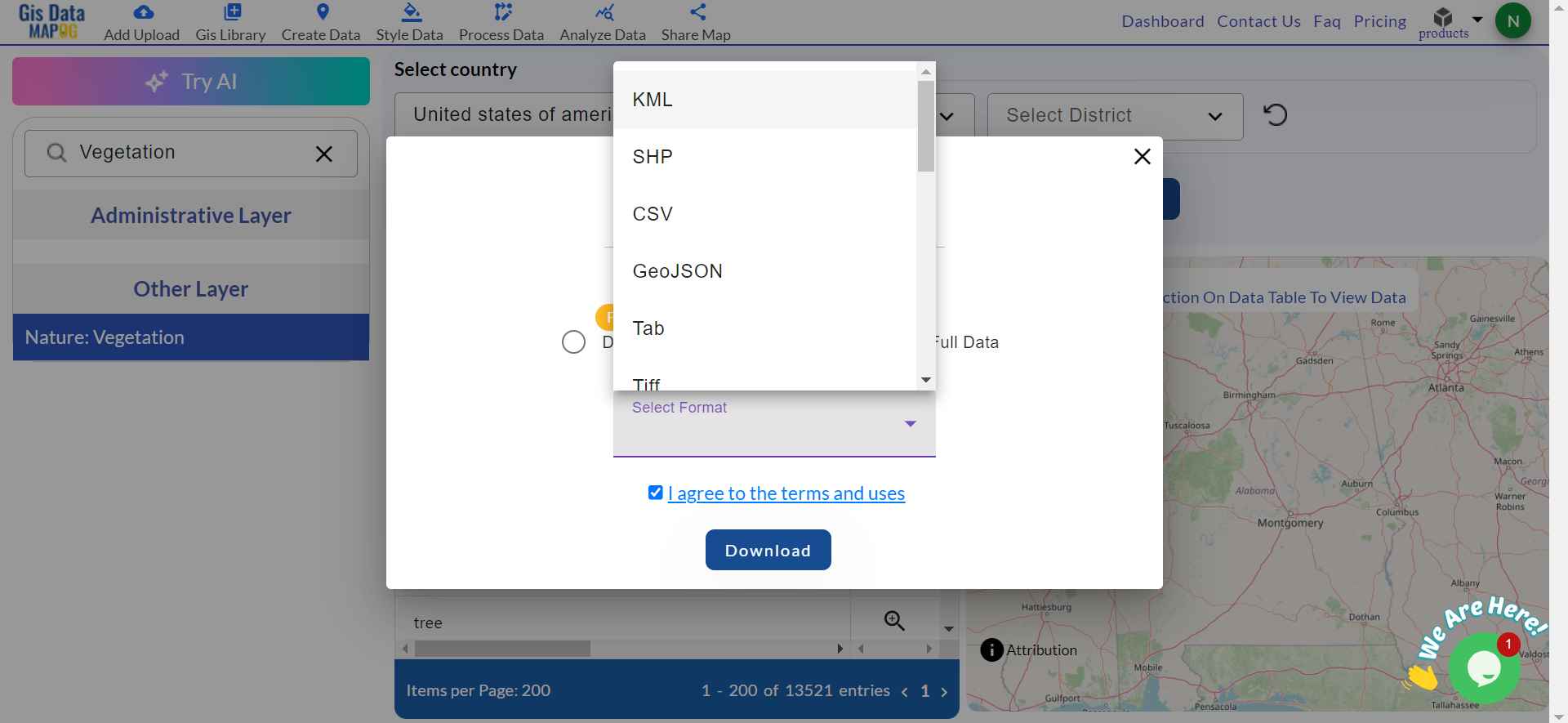 Download Vegetation Area in Shapefile, KML, KMZ +15 GIS format - Filter ...