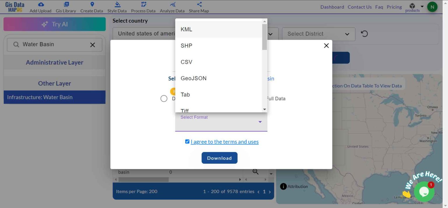 Download Water Basin data in Shapefile, KML , GKPG +15 GIS format ...