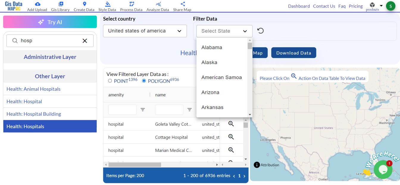 Download Hospital Data in Shapefile, KML, GeoJSON, and More – Filter ...