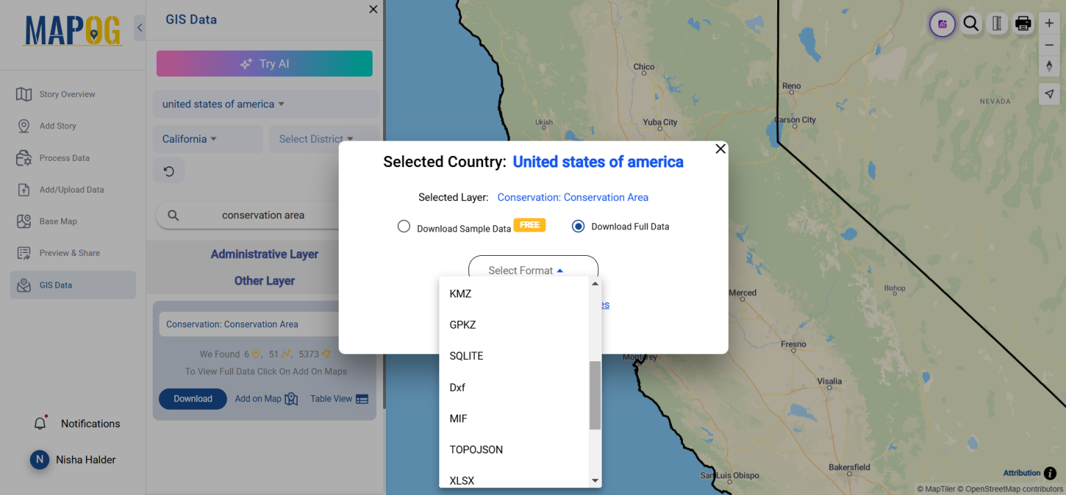 Effortless Conservation Area Data Download with GIS Data