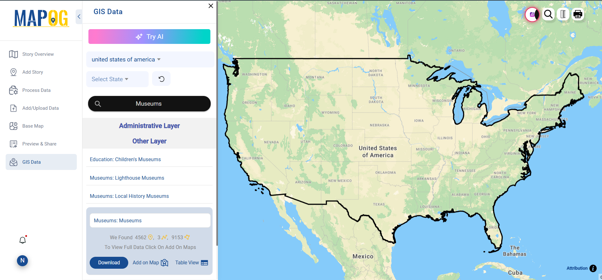 Download Museum Data in Shapefile, KML, MID +15 GIS Formats