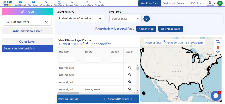 Download National Park Data in Shapefile, KML, MID +15 GIS Formats ...