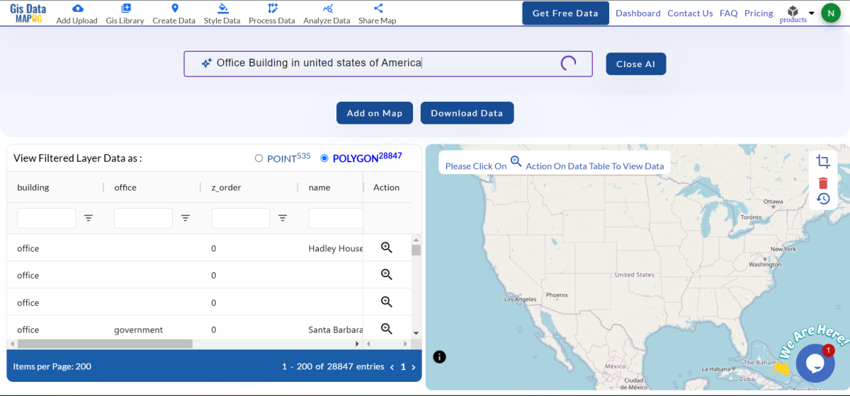 Download Office Building Data in Shapefile, KML, MID +15 GIS Formats