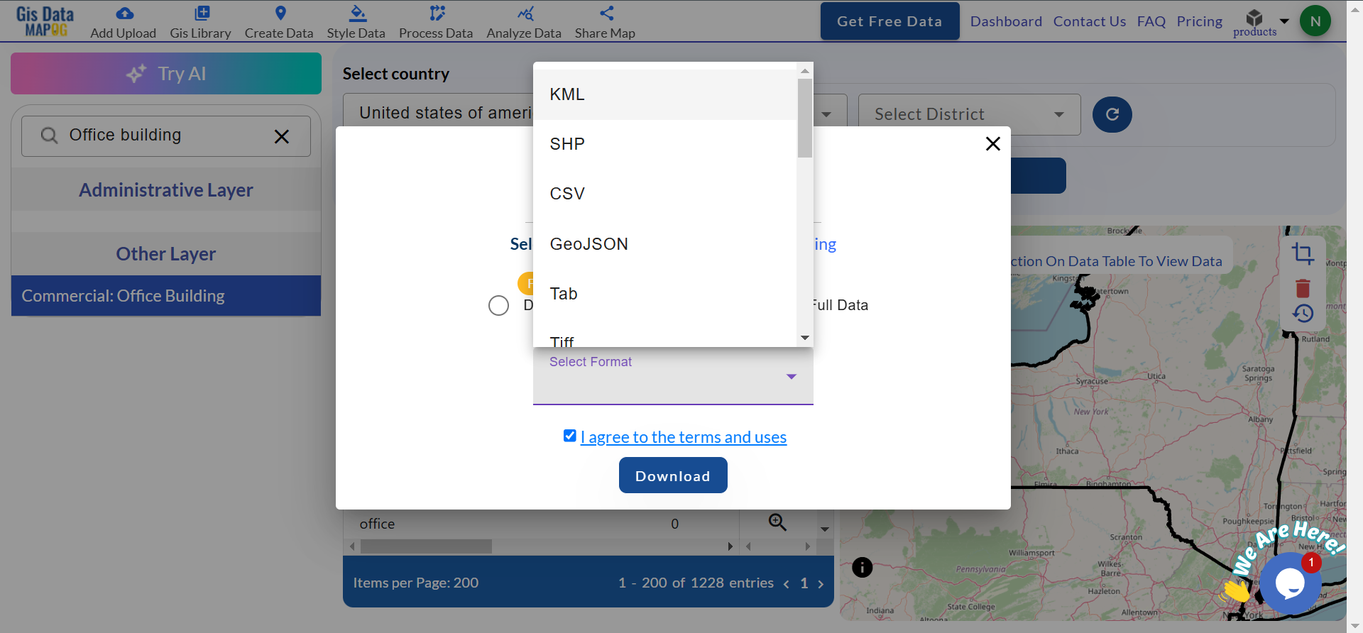 Download Office Building Data in Shapefile, KML, MID +15 GIS Formats