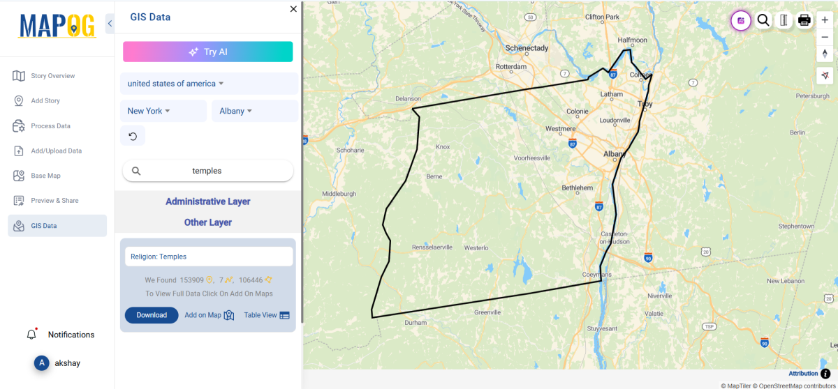 Access Temples Data for Cultural and Tourism Research in GIS Formats