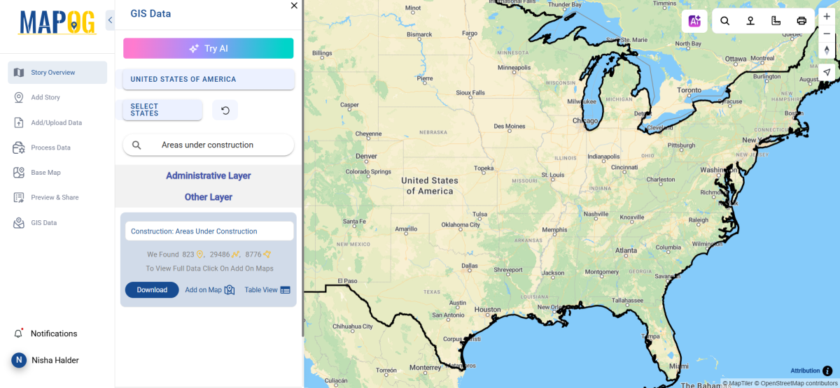 Download Areas Under Construction Data in Shapefile, KML, MID +15 GIS Formats Using GIS Data by ...