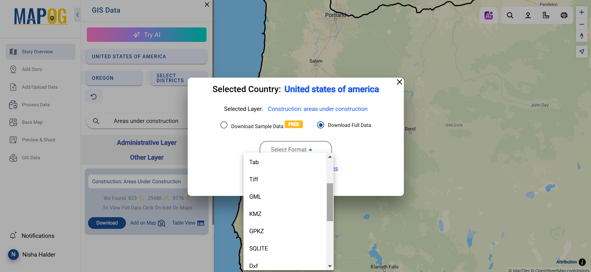 Download Areas Under Construction Data in Shapefile, KML, MID +15 GIS Formats Using GIS Data by ...