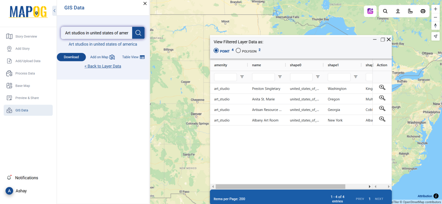 Download Art studios GIS Data in Shapefile, KML, MID or in different ...