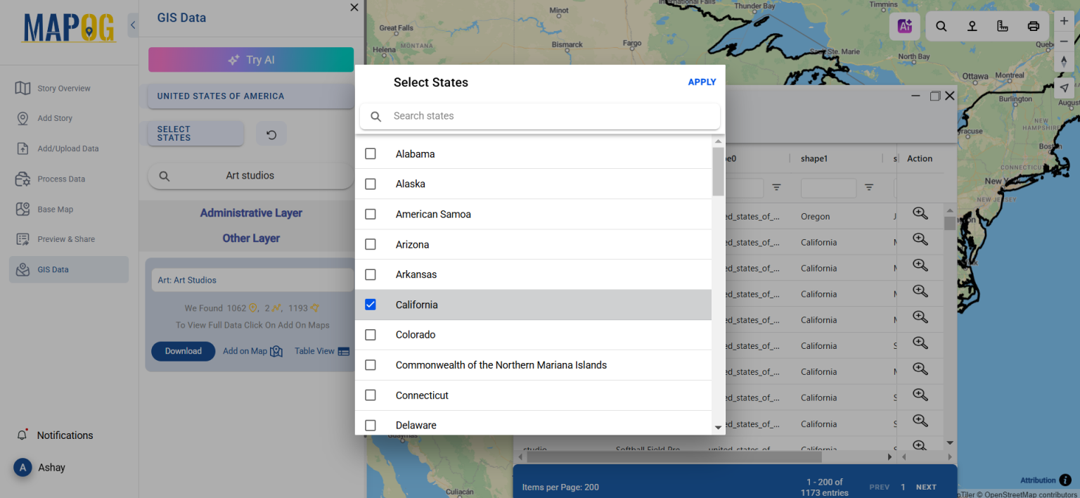 Download Art studios GIS Data in Shapefile, KML, MID or in different ...