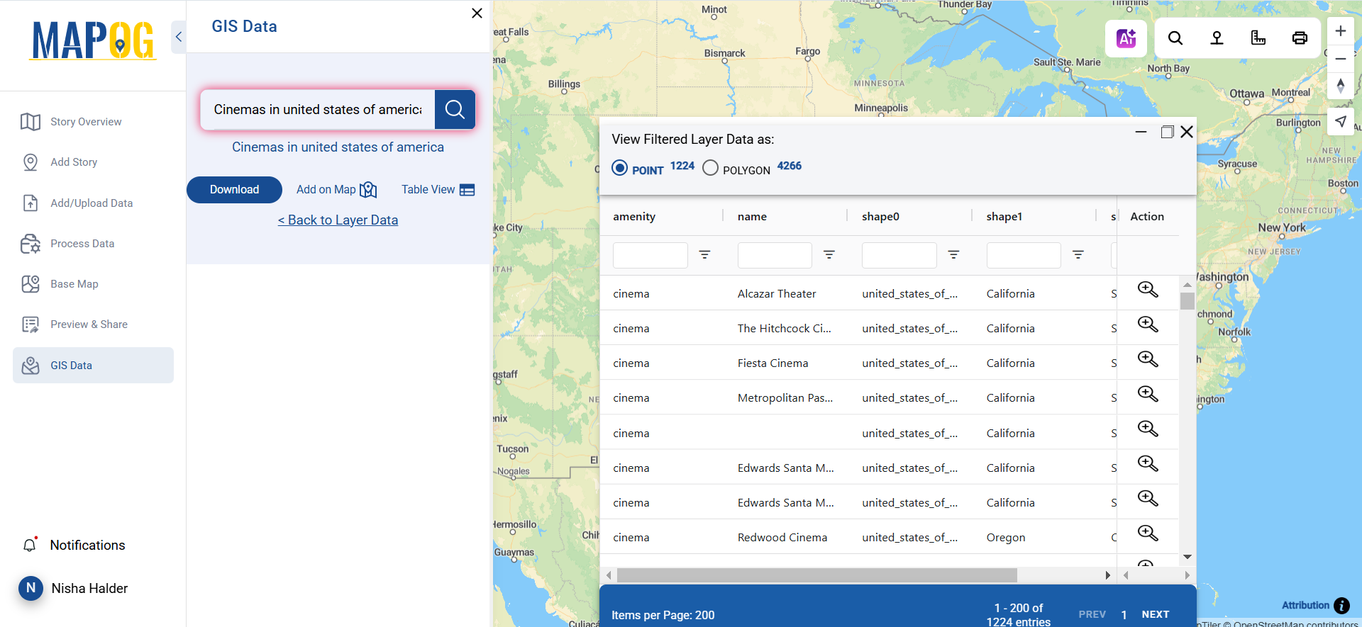 Download Cinemas Data in Shapefile, KML, MID +15 GIS Formats