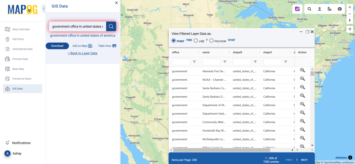 Download Government Office Data in Shapefile, KML, MID +15 GIS Formats