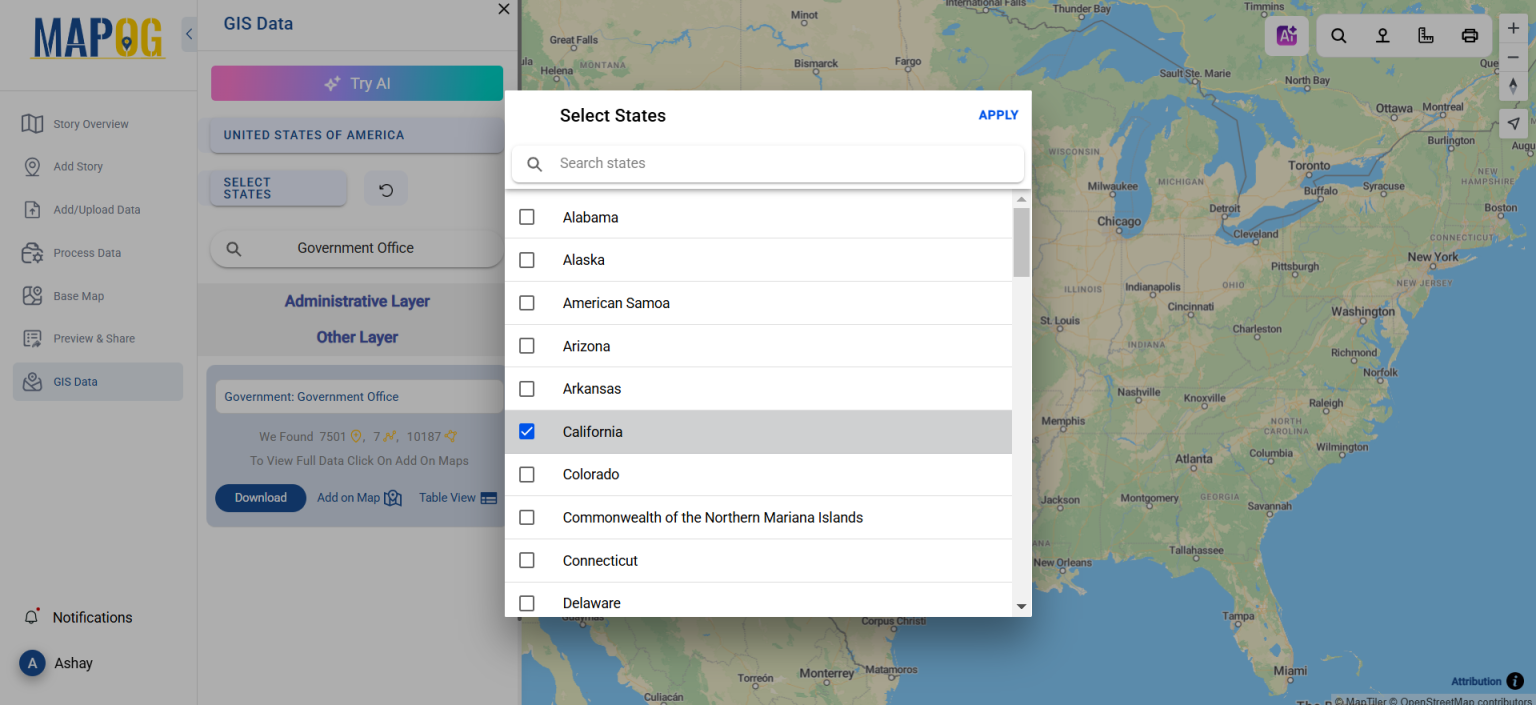 Download Government Office Data in Shapefile, KML, MID +15 GIS Formats