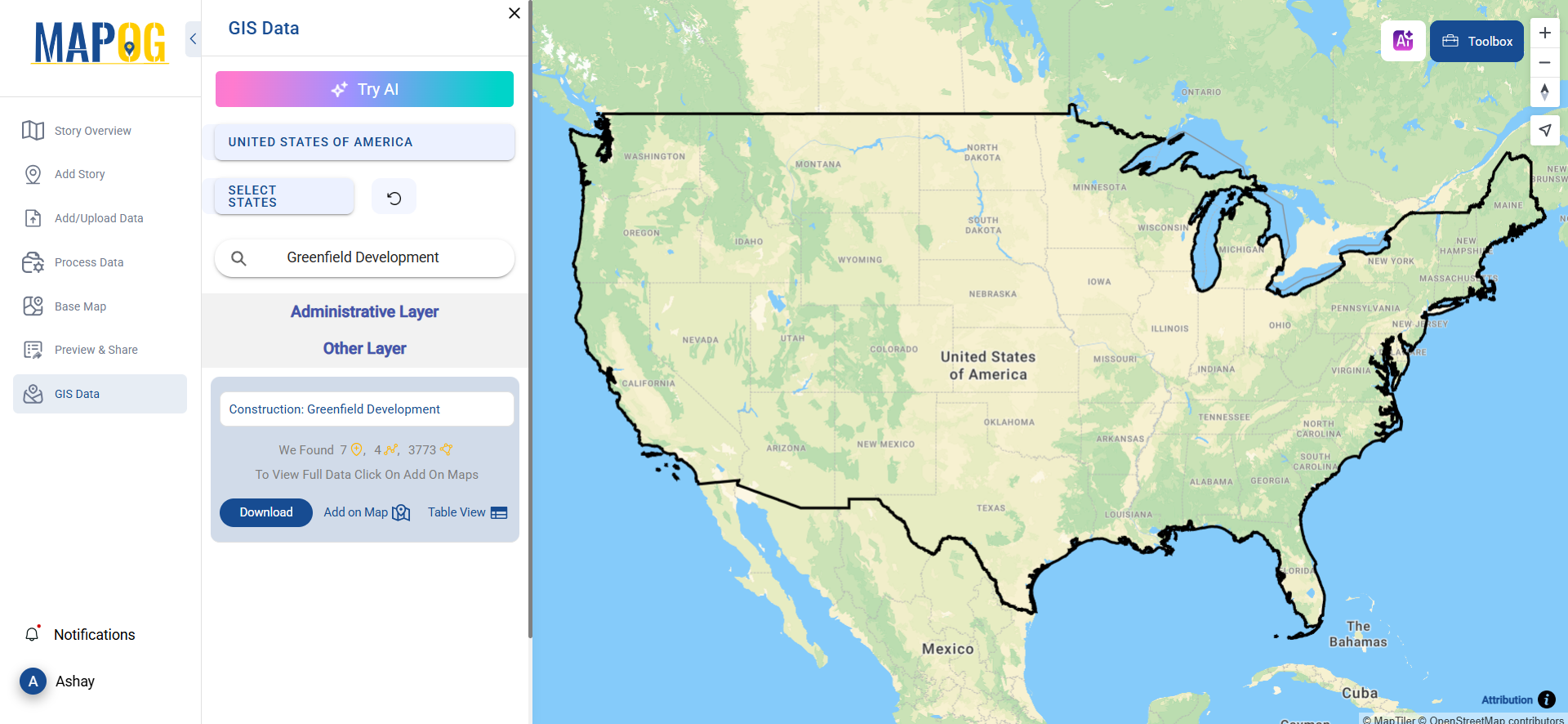 Download Greenfield Development Data in Shapefile, KML, and GeoJSON ...