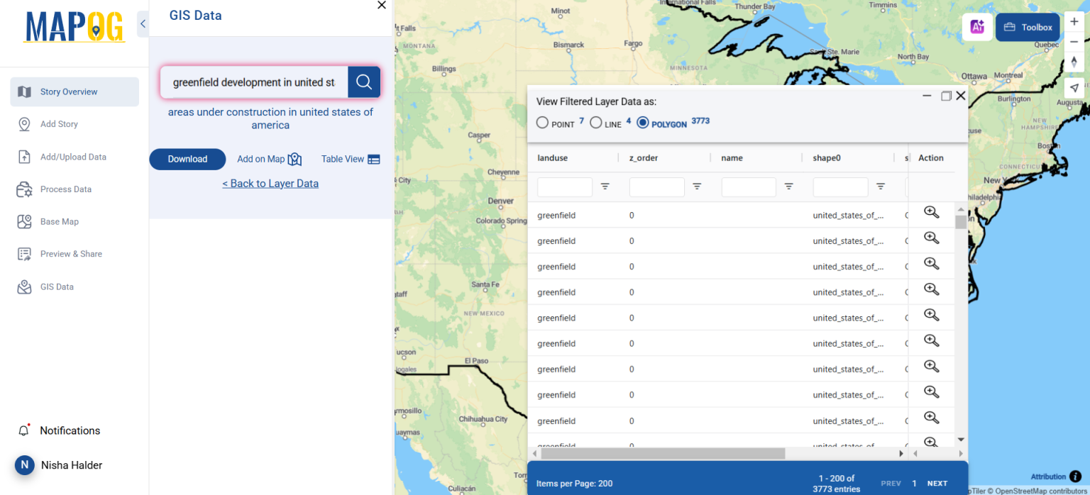 Download Greenfield Development Data in Shapefile, KML, and GeoJSON Formats