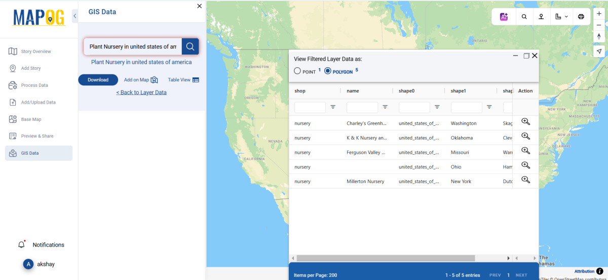 Download Plant Nursery Data in Shapefile, KML, MID +15 GIS Formats