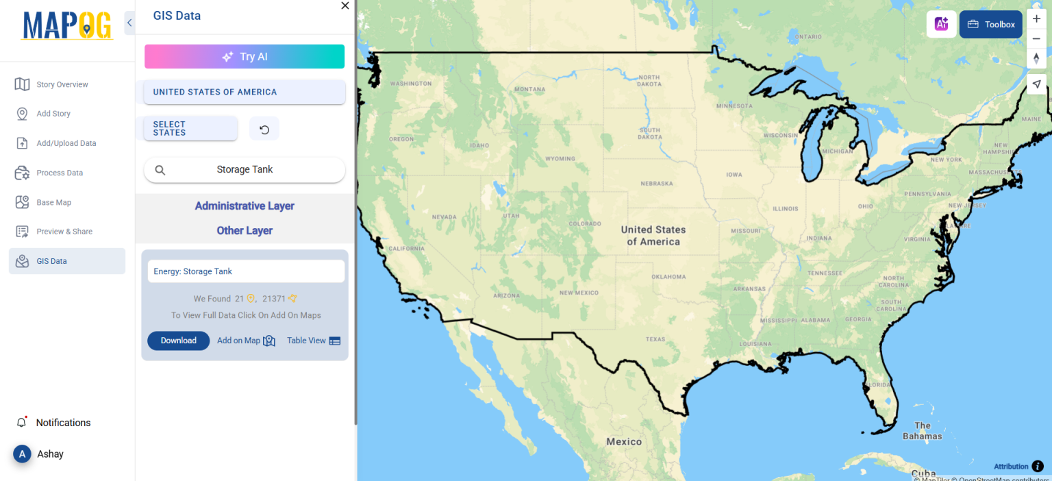 Download Storage Tank Data in Shapefile, KML, MID +15 GIS Formats