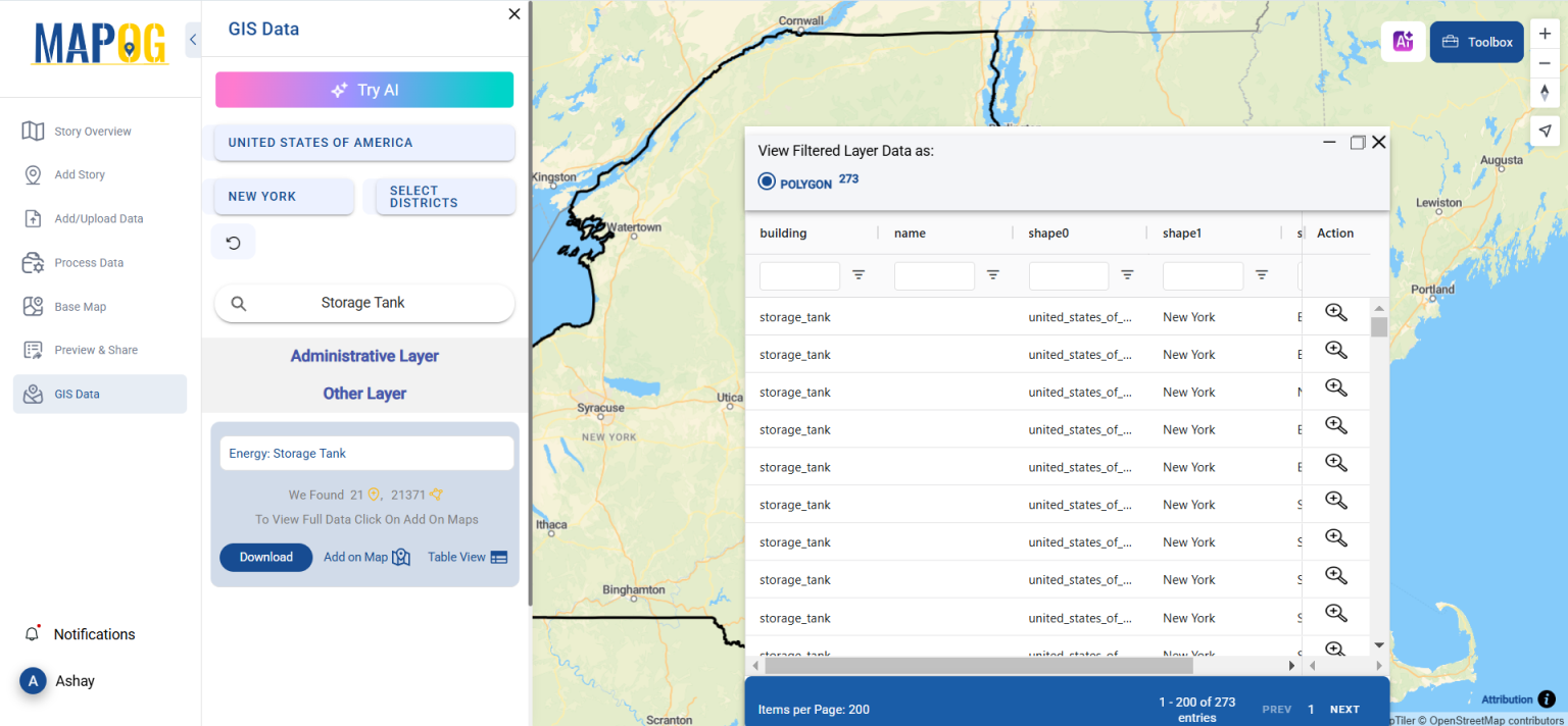 Download Storage Tank Data in Shapefile, KML, MID +15 GIS Formats