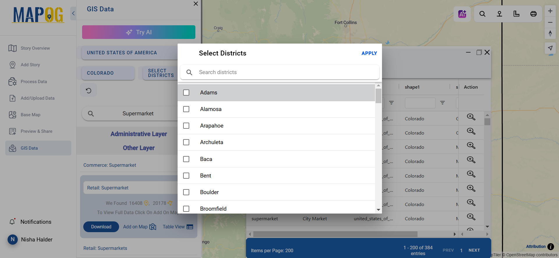 Download Supermarket Data in Shapefile, KML, MID +15 GIS Formats Using GIS Data by MAPOG