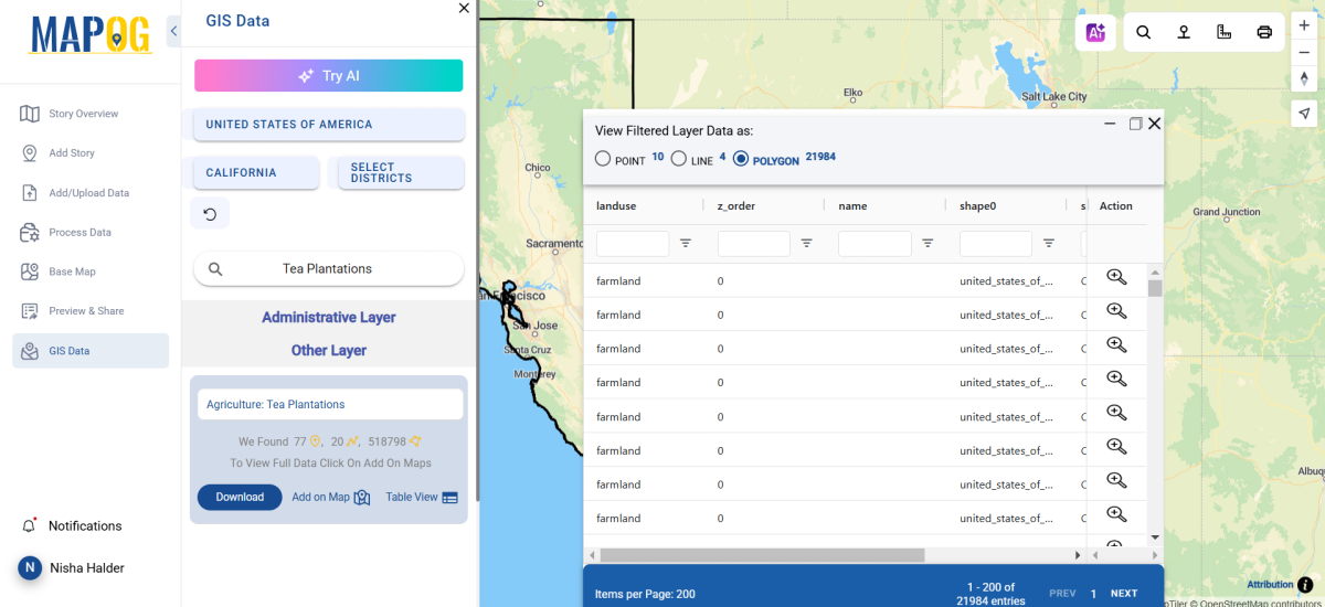 Download Tea Plantations Data in Shapefile, KML, MID +15 GIS Formats Using GIS Data by MAPOG