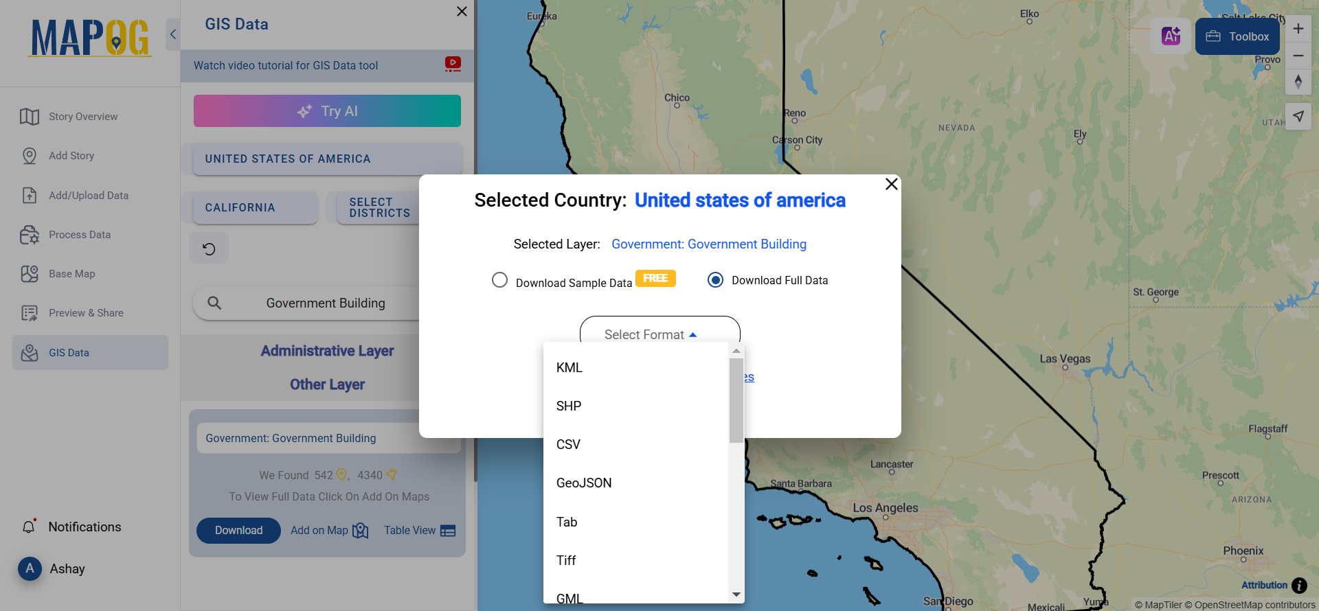 Download Government Building GIS Data in Shapefile, KML, MID +15 Formats