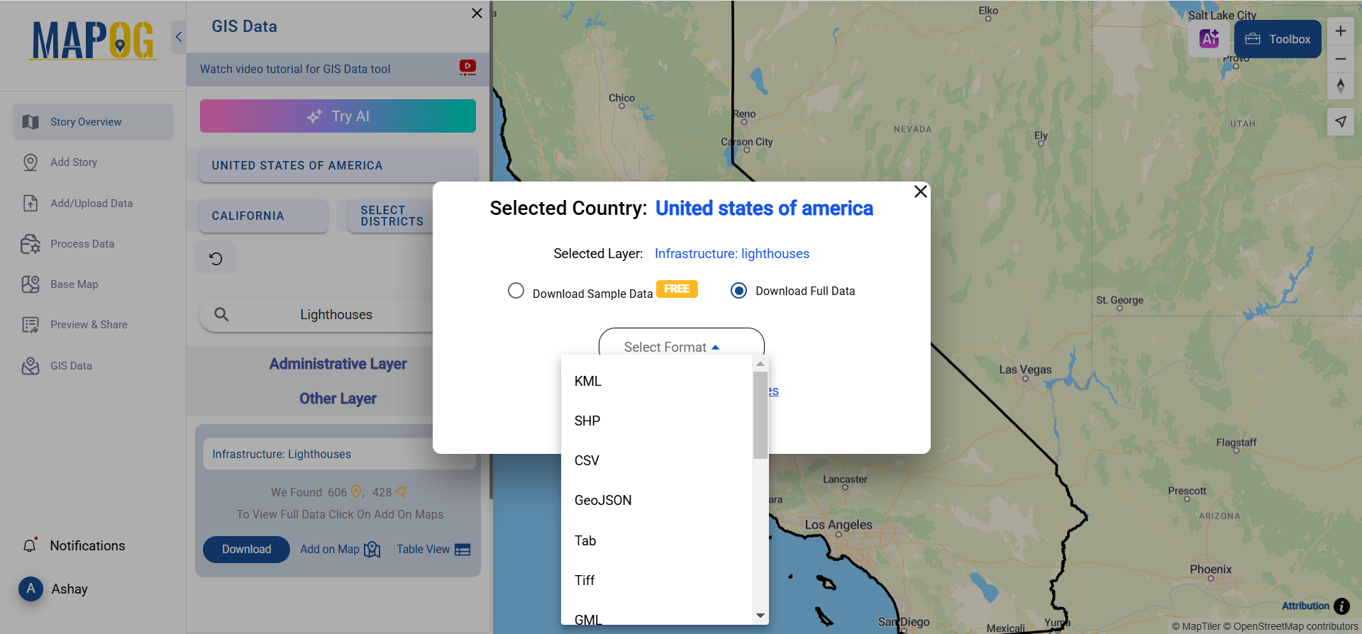 Download Lighthouses Data in Shapefile, KML, MID +15 GIS Formats
