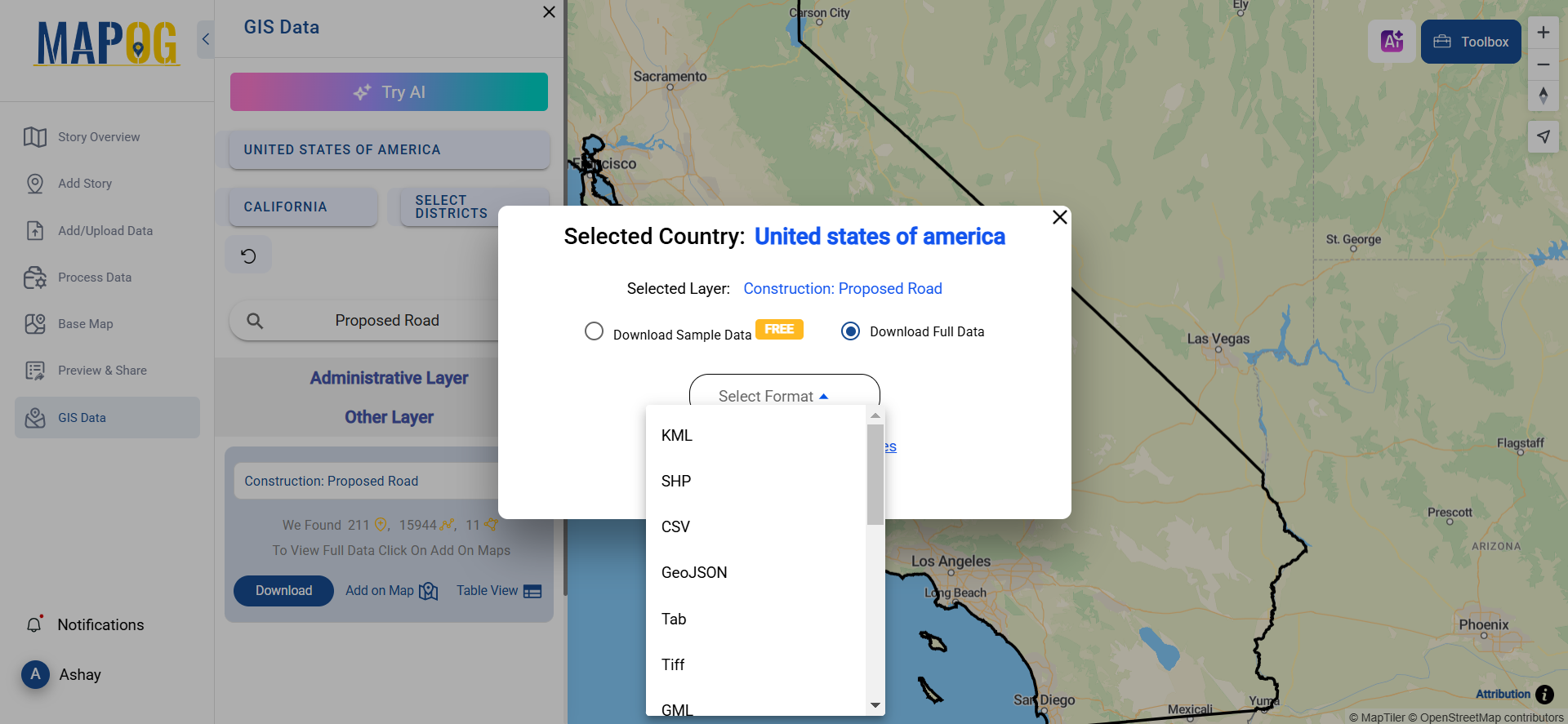Download Proposed Road Data in Multiple GIS Formats (Shapefile, KML ...