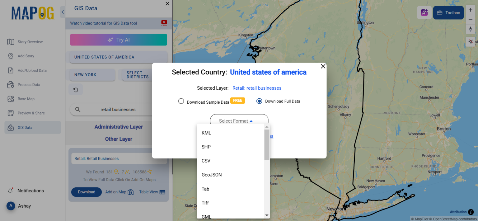 Download Retail Businesses Data in Shapefile, KML, MID +15 GIS Formats ...