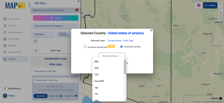 Download Traffic Sign Data in Shapefile, KML, MID +15 GIS Formats