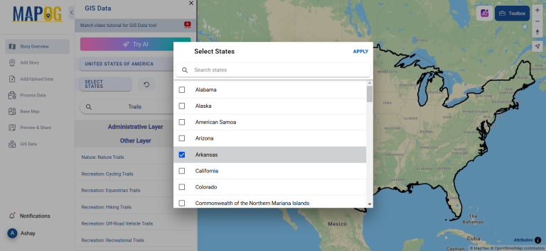 Download Trails Data in Shapefile, KML, MID +15 GIS Formats
