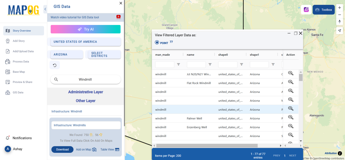 Download Windmills Data in Shapefile, KML, MID +15 GIS Formats Using GIS Data by MAPOG