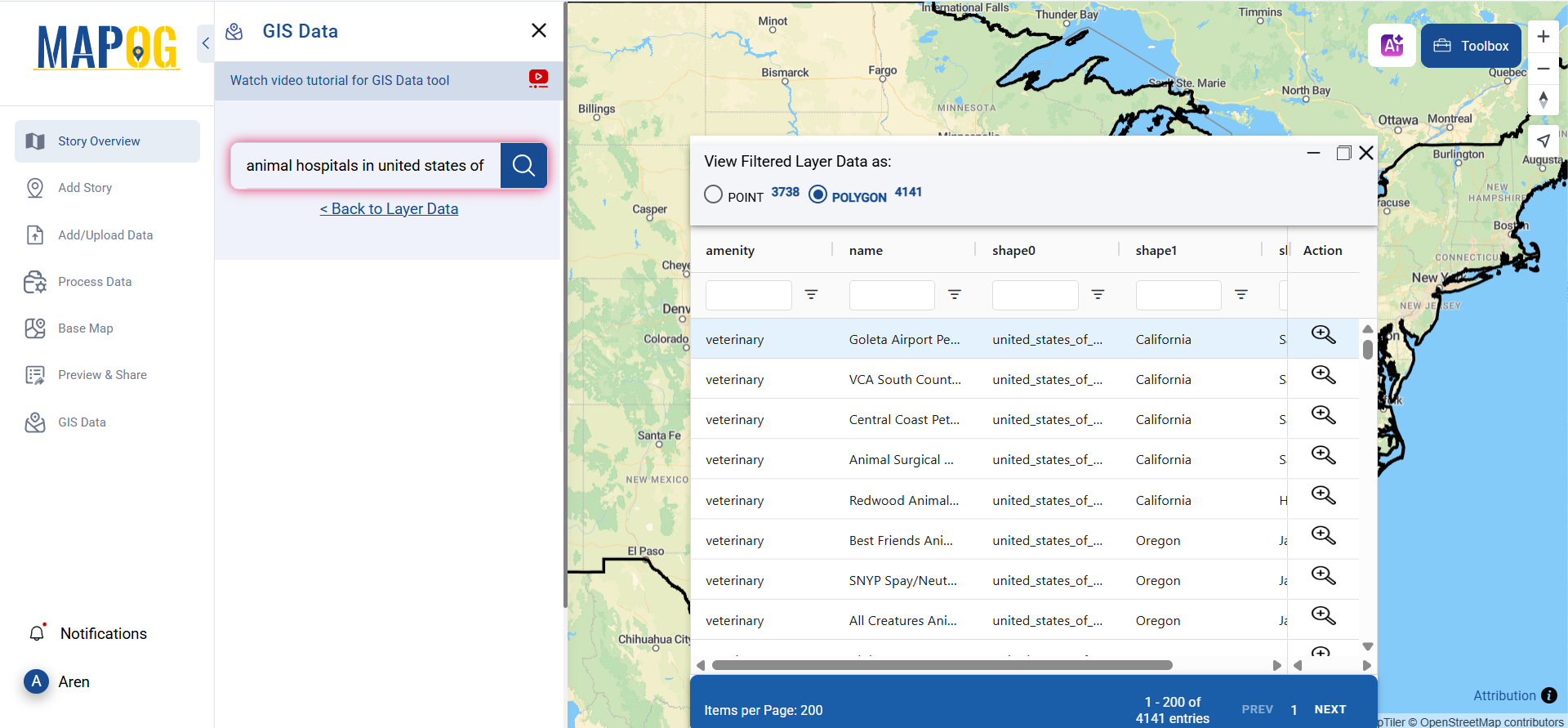 Download Animal Hospitals Data (Shapefile, KML, GeoJSON, GIS Formats)