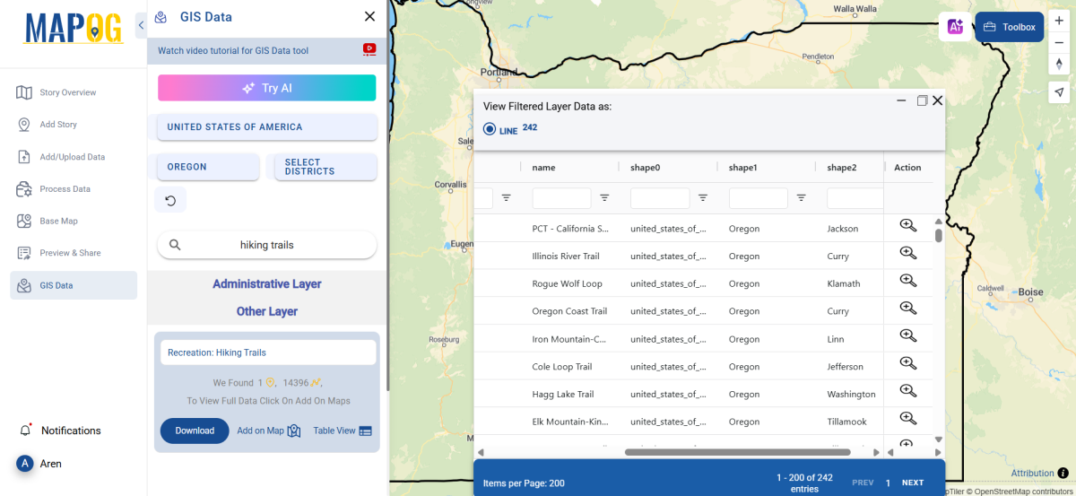 Download Hiking Trails GIS Data in Shapefile, KML, and More