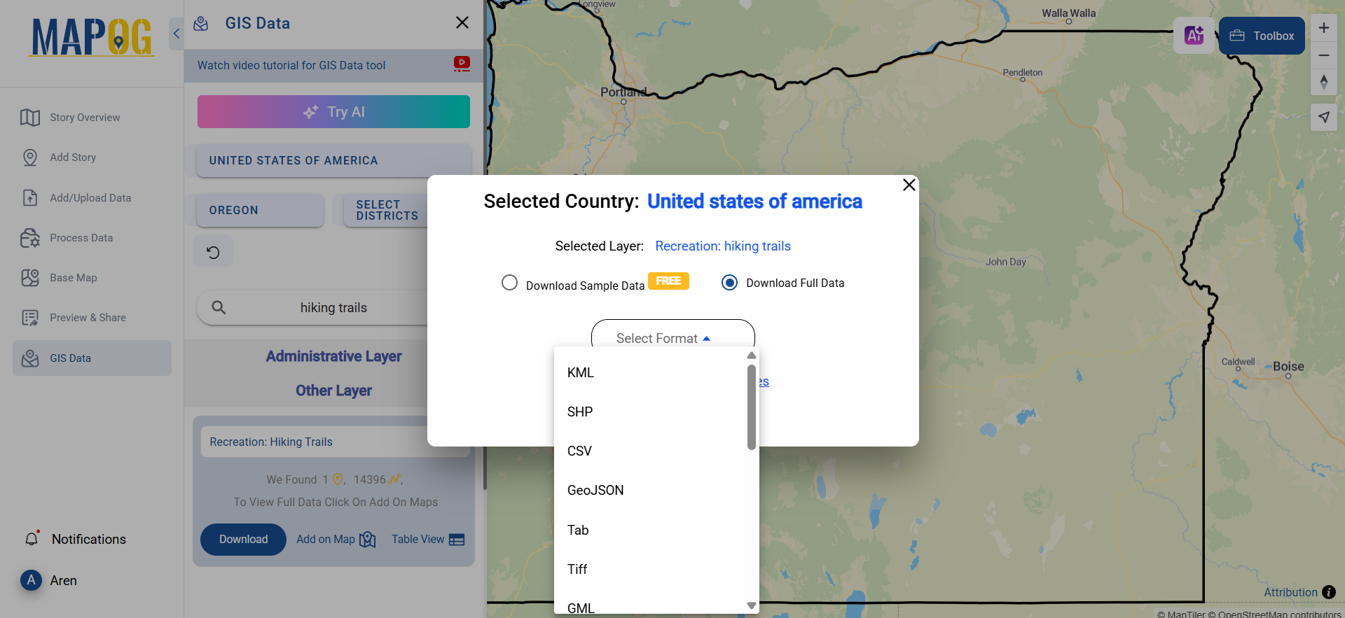 Download Hiking Trails GIS Data in Shapefile, KML, and More