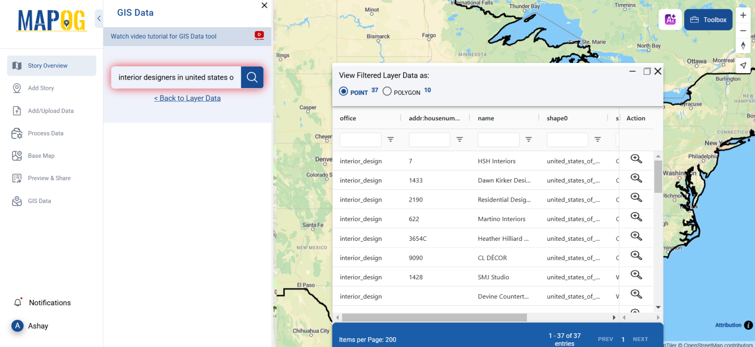 Download Interior Designers Data in Shapefile, KML, MID +15 GIS Formats