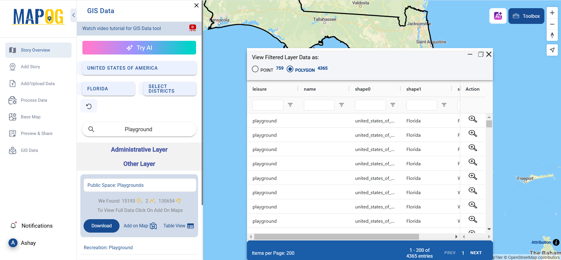 Download Playground Data in Shapefile, KML, MID & More GIS Formats